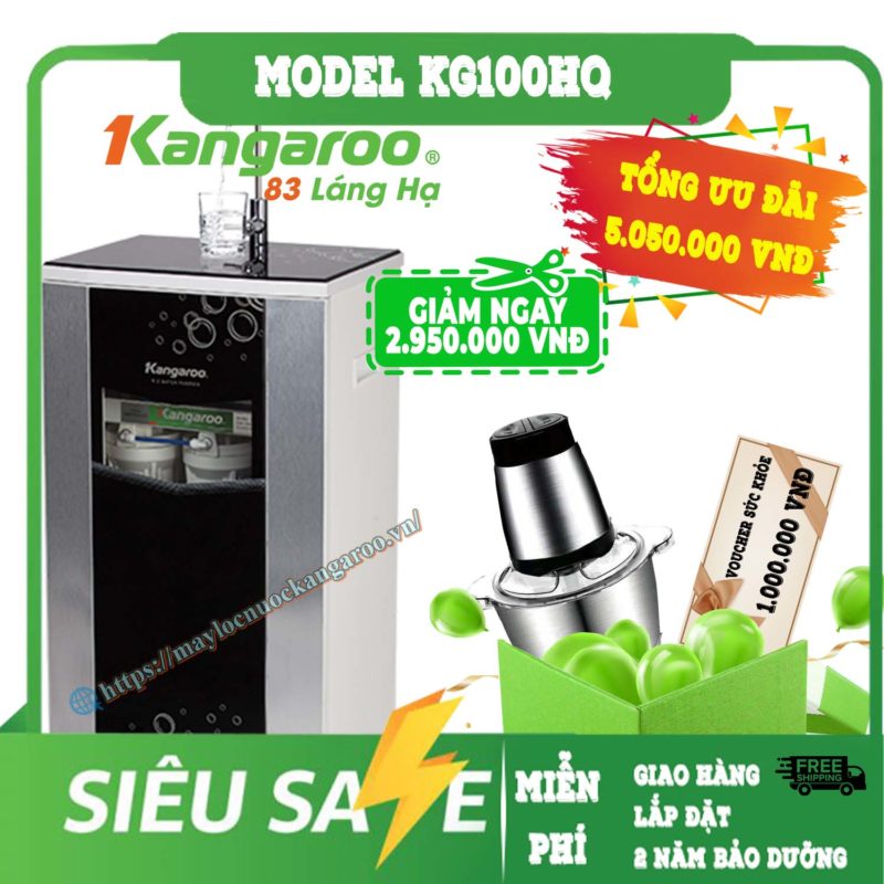 Máy lọc nước Hydrogen KG100HQ - Tủ kính cường lực VTU - Hệ thống Kangaroo Toàn quốc